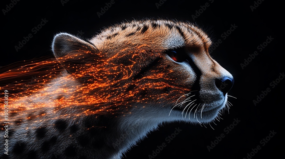Neural diagram of a cheetah s brain with regions for speed and reflexes ...