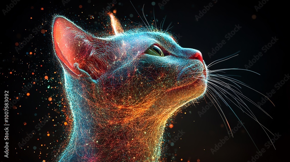 Neural map of a cat s brain showing heightened sensory areas, Feline ...