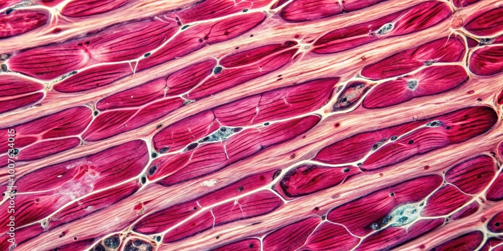 Detailed View of Cardiac Muscle Tissue Under Microscope Highlighting ...