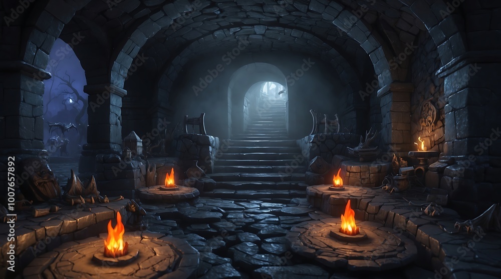 Underground dungeon, fantasy adventure tabletop role play game setting ...
