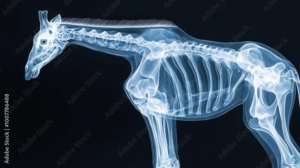 Ilustración de Stock X ray image of giraffe showcasing its glowing ...