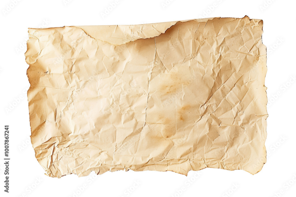 Transparent Vintage Crumpled Paper Texture with Burned Edges Stock ...