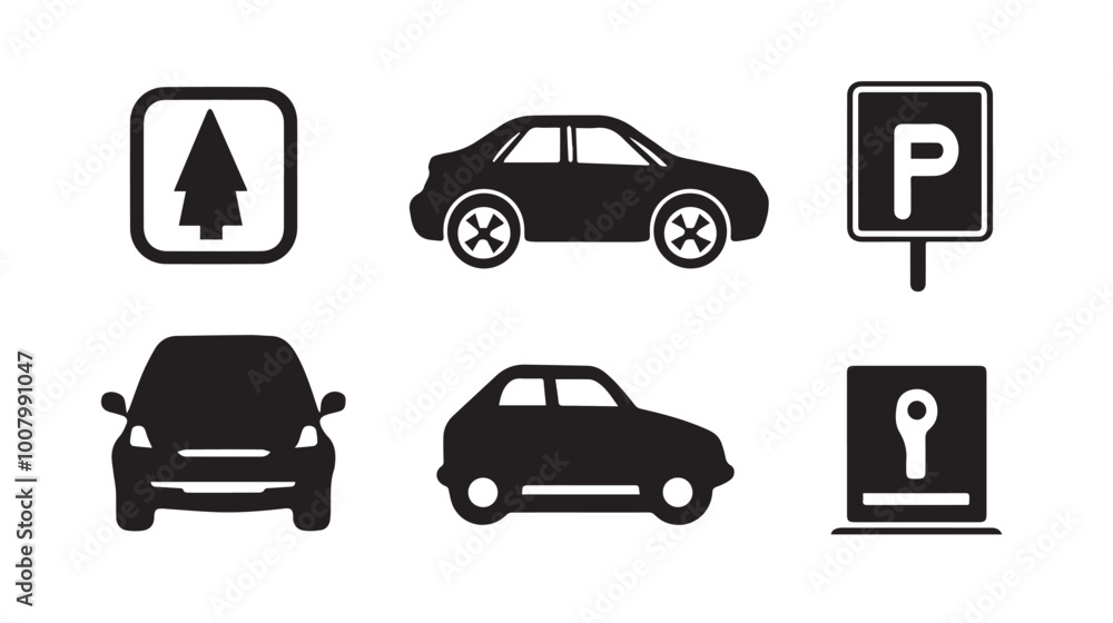 Car parking sign. Car parking vector icons. Parking and traffic signs ...