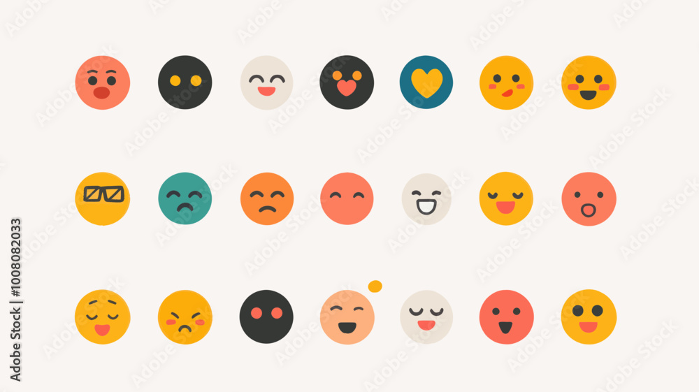 Colorful Vector Set of Expressive Emojis Detailed Windows Emotion Icons ...