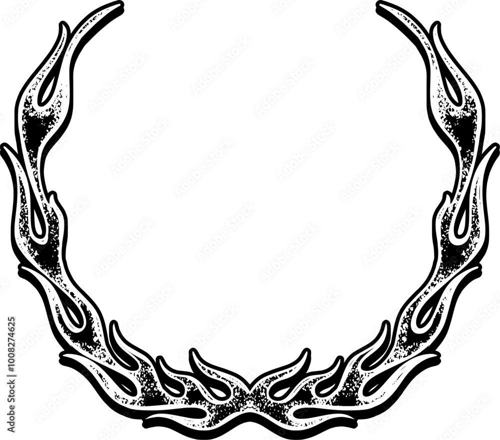 A unique vector illustration of a laurel wreath made of flames instead ...