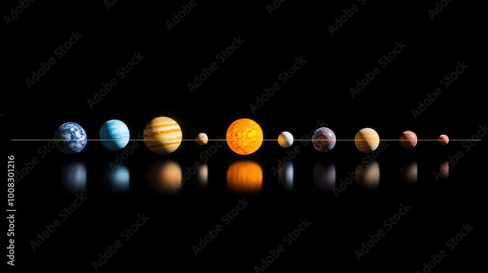 Visual representation of the solar system, featuring accurate ...