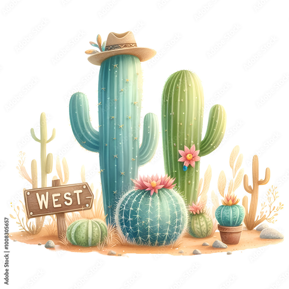 Cute Cowgirl clipart, Wild West Clipart, Desert Clipart, Cactus Clipart ...