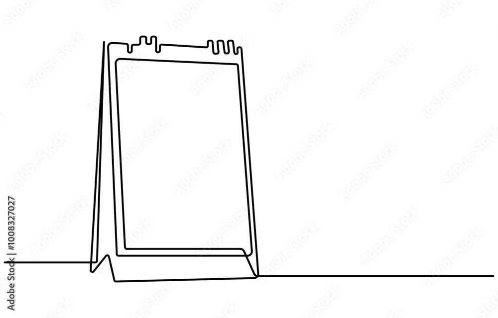 single line art table calendar continuous drawing illustrations and ...