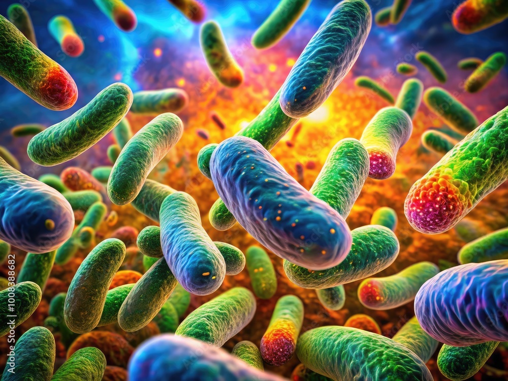Cholera Bacteria Under Microscope, Medical Illustration of Pathogen ...