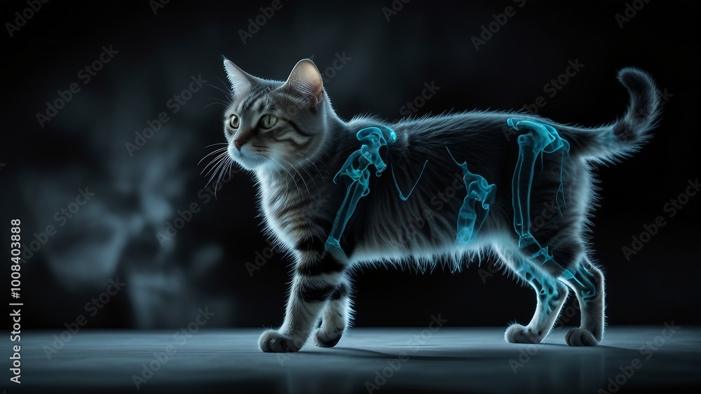 Cat X-Ray Illustration: Stunning Skeleton Visualization for Animal ...