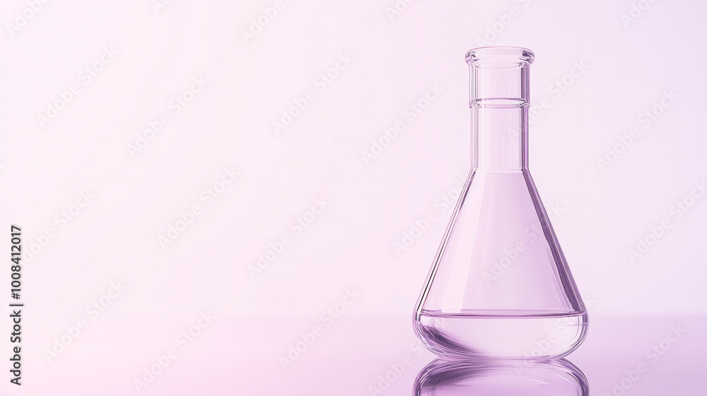 A medical illustration of a beaker placed against a pure-colored white ...