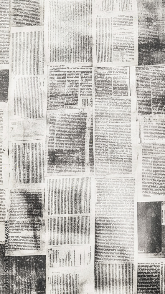 vertical newspaper photo collage textured squares background black and ...