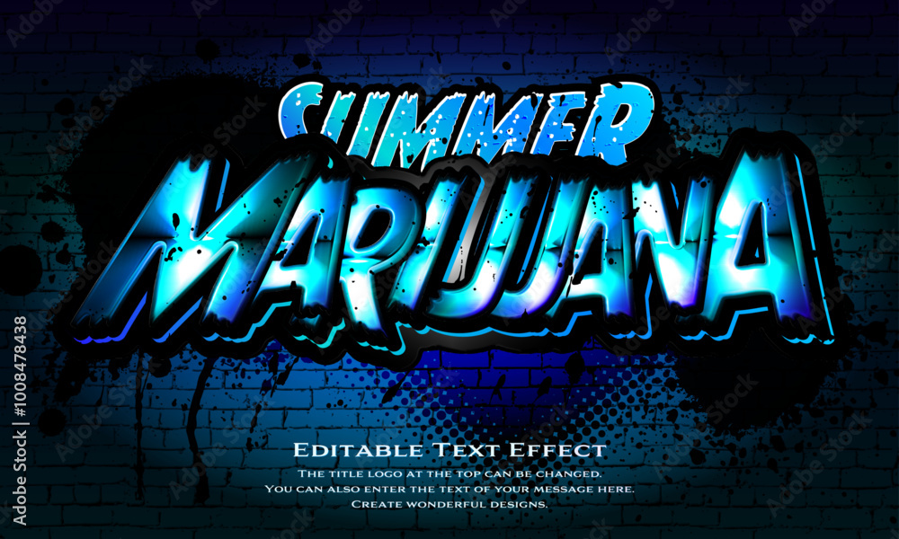 ”Marijuana Summer” editable graffiti title logo text style effect, with ...
