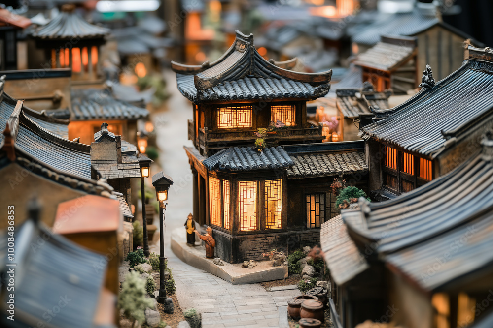 Miniature model of ancient chinese city, old town Stock Photo | Adobe Stock