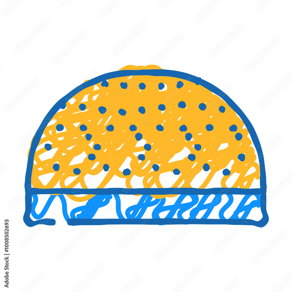 muslim prayer cap kufi doodle icon sketch vector. muslim prayer cap ...