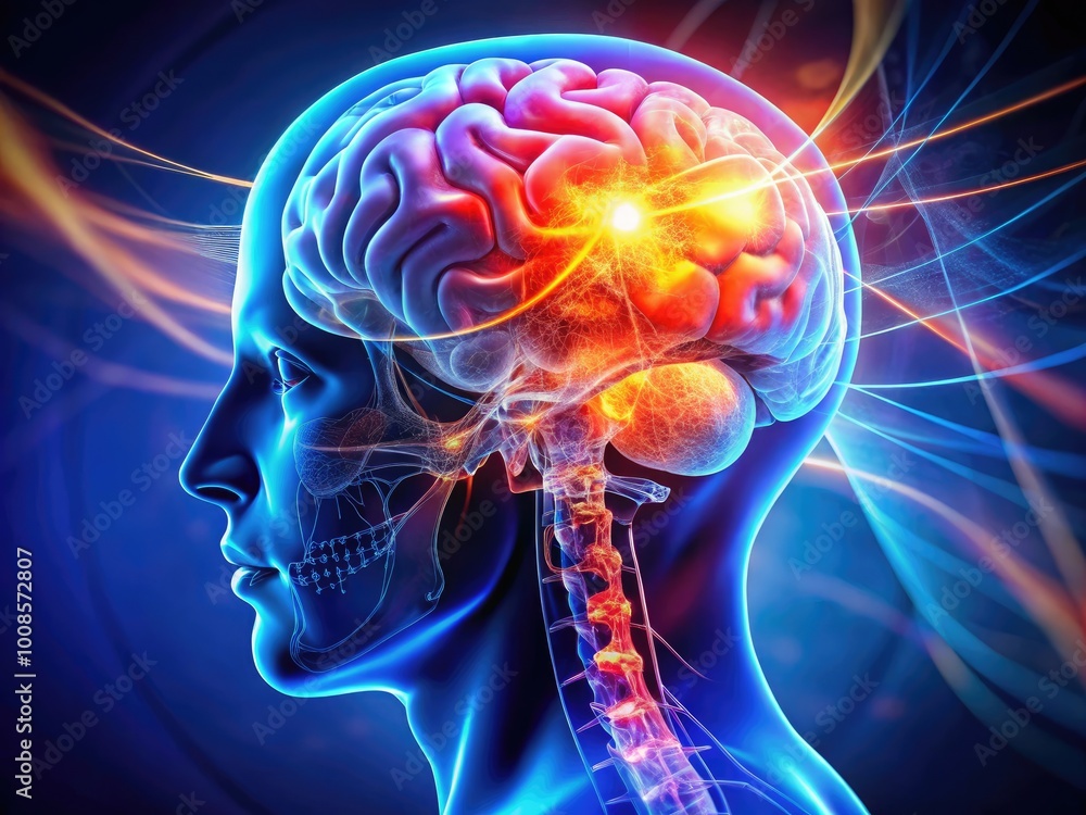 Stock-Illustration „Impact of Brain Injury: Visual Representation of ...