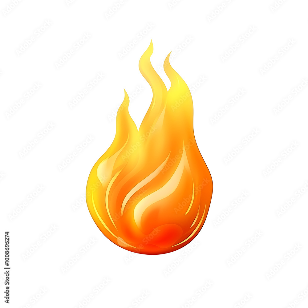 3d icon of red fire flames on a transparent background, 3d fire flame ...