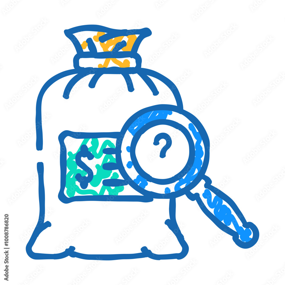 asset valuation doodle icon sketch vector. asset valuation sign ...