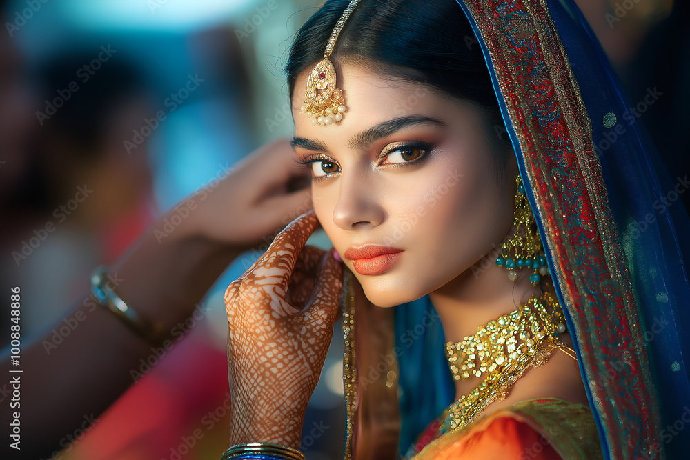 Indian woman preparing a fashion show backstage, Indian girl, Young ...