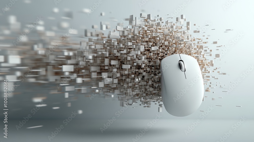 Mouse A modern abstract Bauhaus computer mouse high contrast with ...