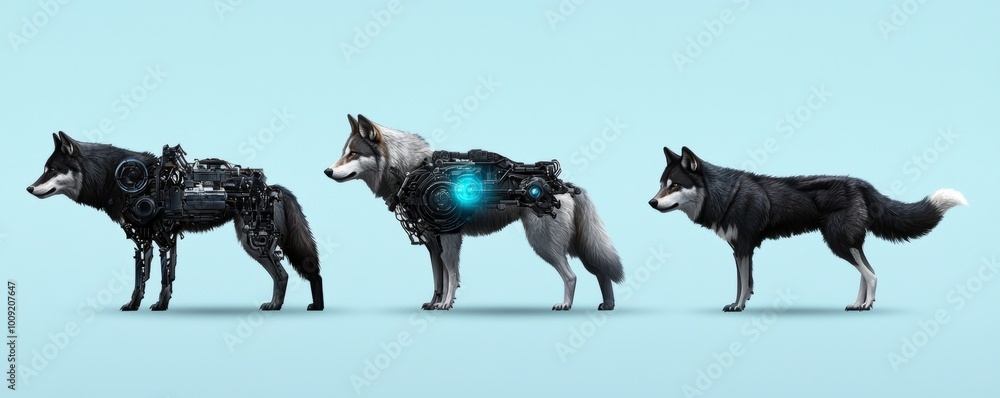 Wolf evolution timeline, showing stages of transformation from a ...