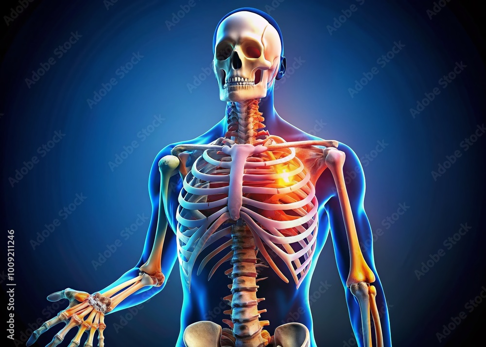 Detailed Illustration of Upper Extremity Bone Anatomy Featuring Humerus ...