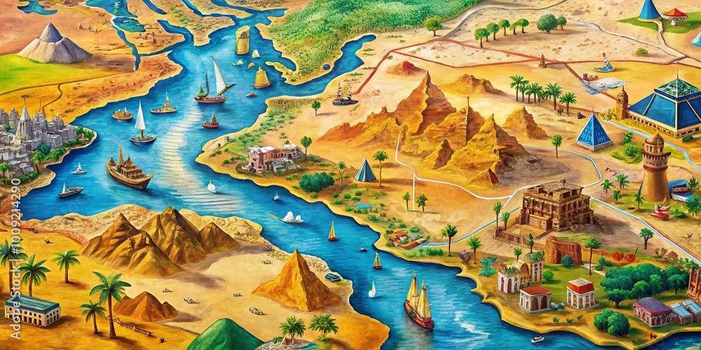 Detailed Map of Egypt in Africa Featuring Major Cities, Landmarks, and ...