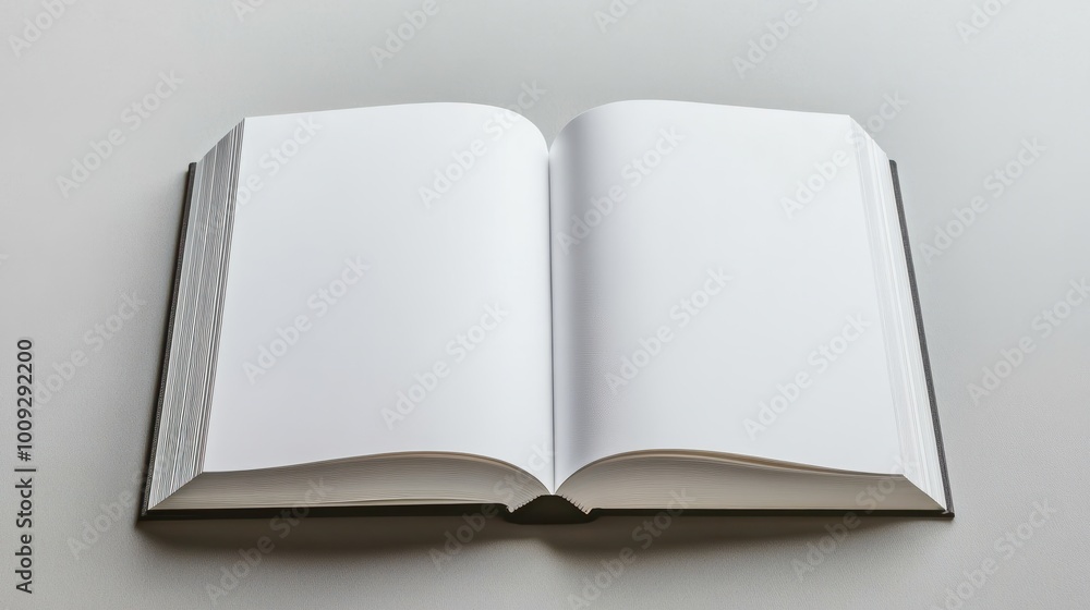 Empty book cover in a flat lay setup pristine white ready for your ...