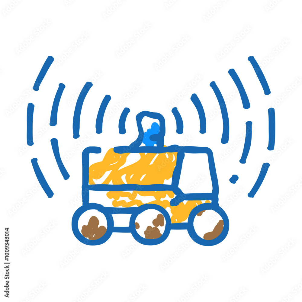 lidar sensors autonomous delivery doodle icon sketch vector. lidar ...