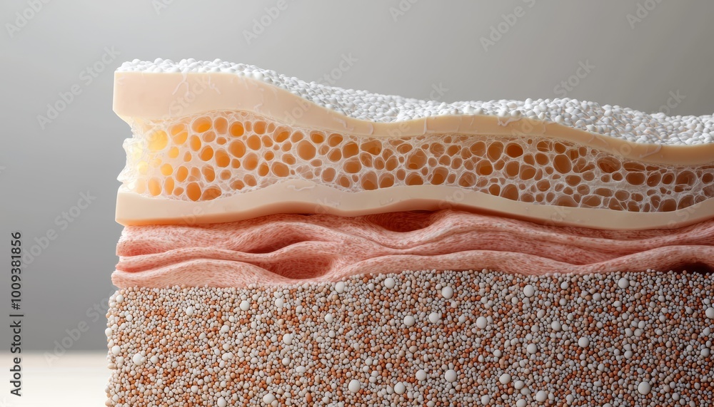 A cross-sectional 3D model of the skin, focusing on the role of the ...