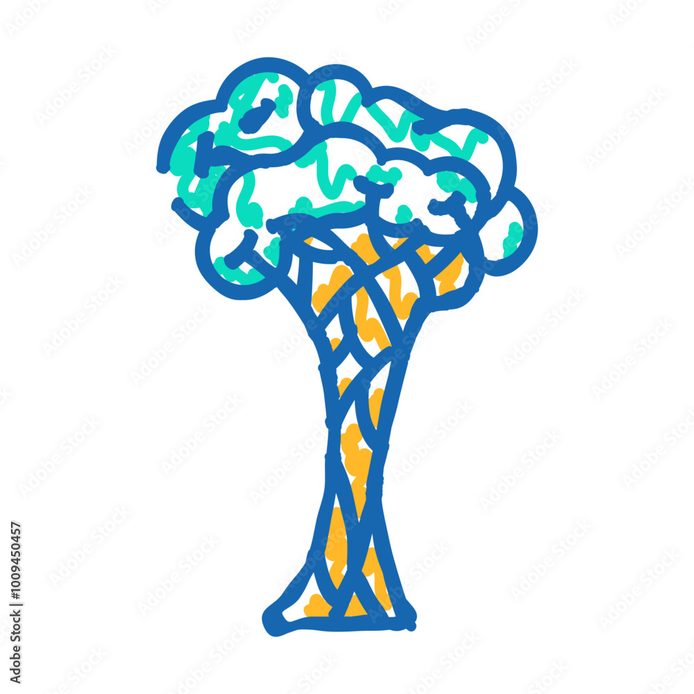strangler fig jungle amazon doodle icon sketch vector. strangler fig ...