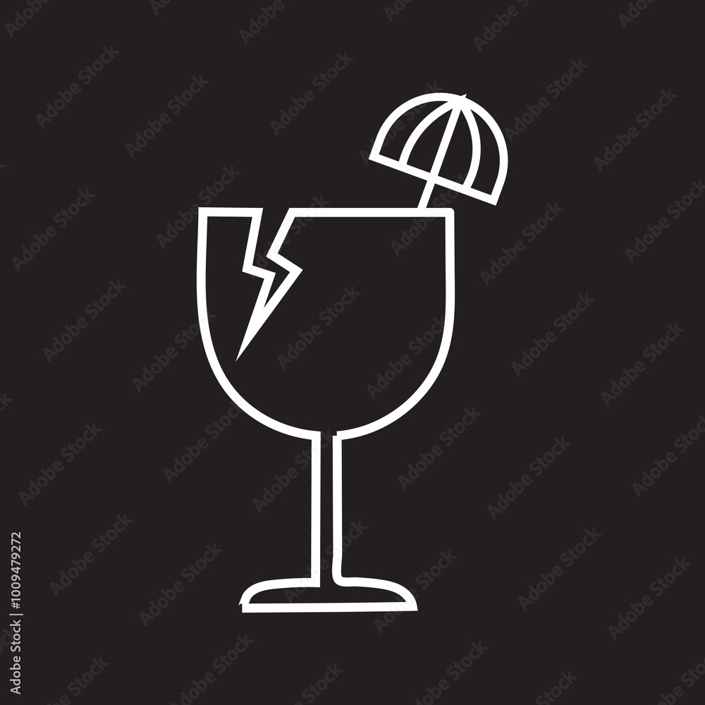 Sticker Fragile Red White And Black Fragile Warning Label With Broken Glass Symbol This Side Up