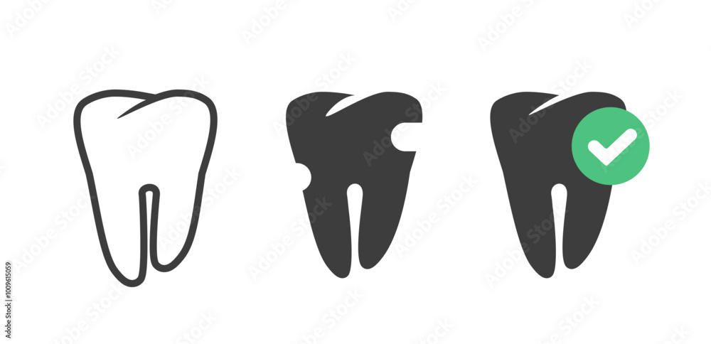 Tooth decay dental cavity or caries icon vector simple graphic ...