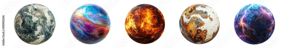 Set of planets isolated on transparent background. Stock Photo | Adobe ...