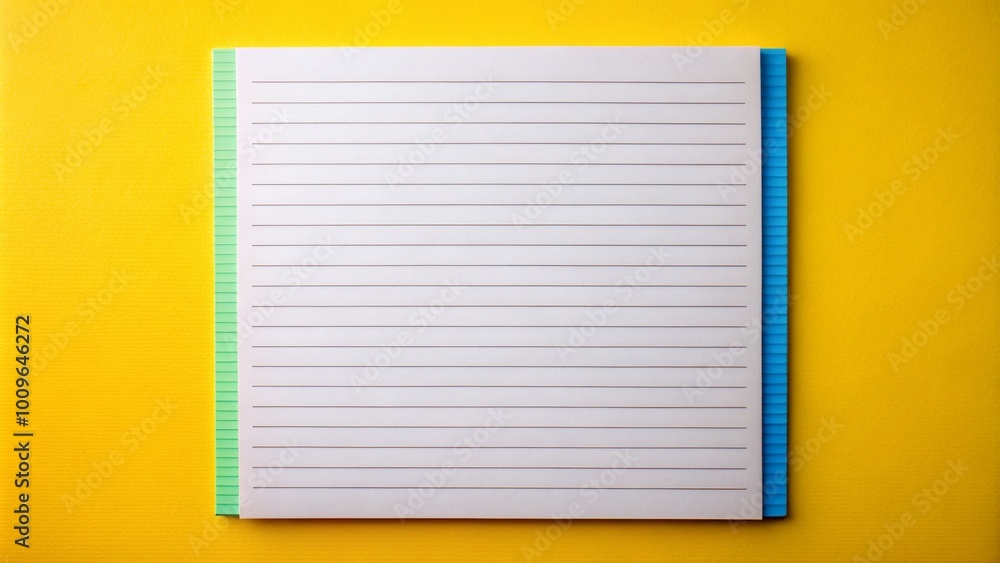 Blank paper template with horizontal lines for writing, note-taking, or ...