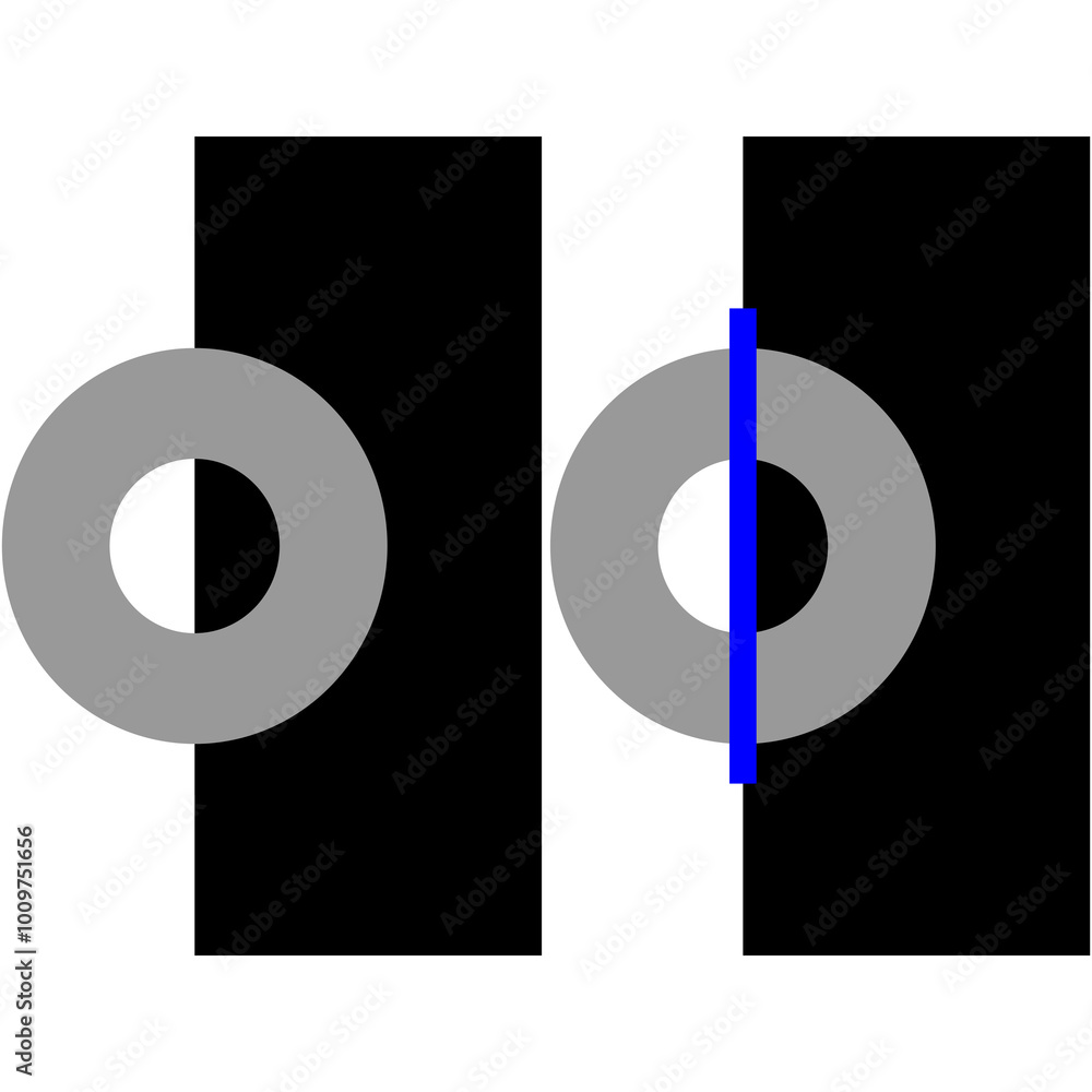 Kofka ring illusion. Transparent PNG optical illusion. Both rings are ...
