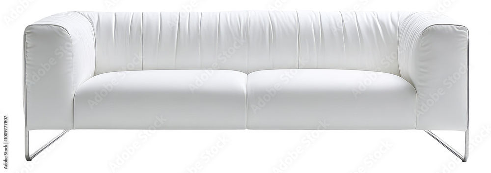 White soft sofa coach on transparent cutout background, PNG file ...
