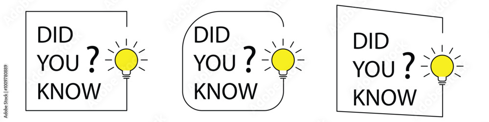 did you know text with linear bulb Stock Vector | Adobe Stock