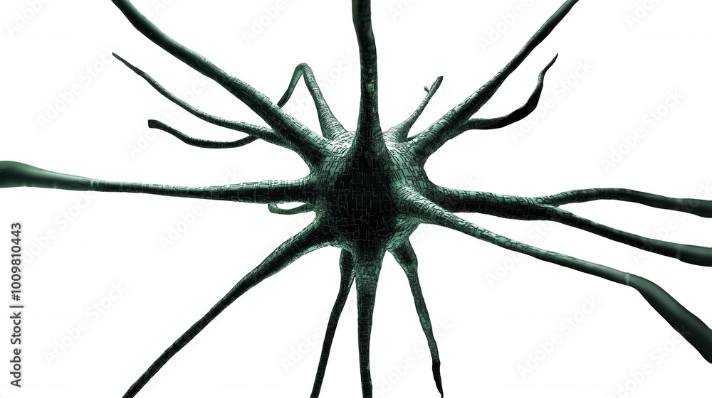 Microscopic Neuron Structure isolated on Transparent Background PNG ...