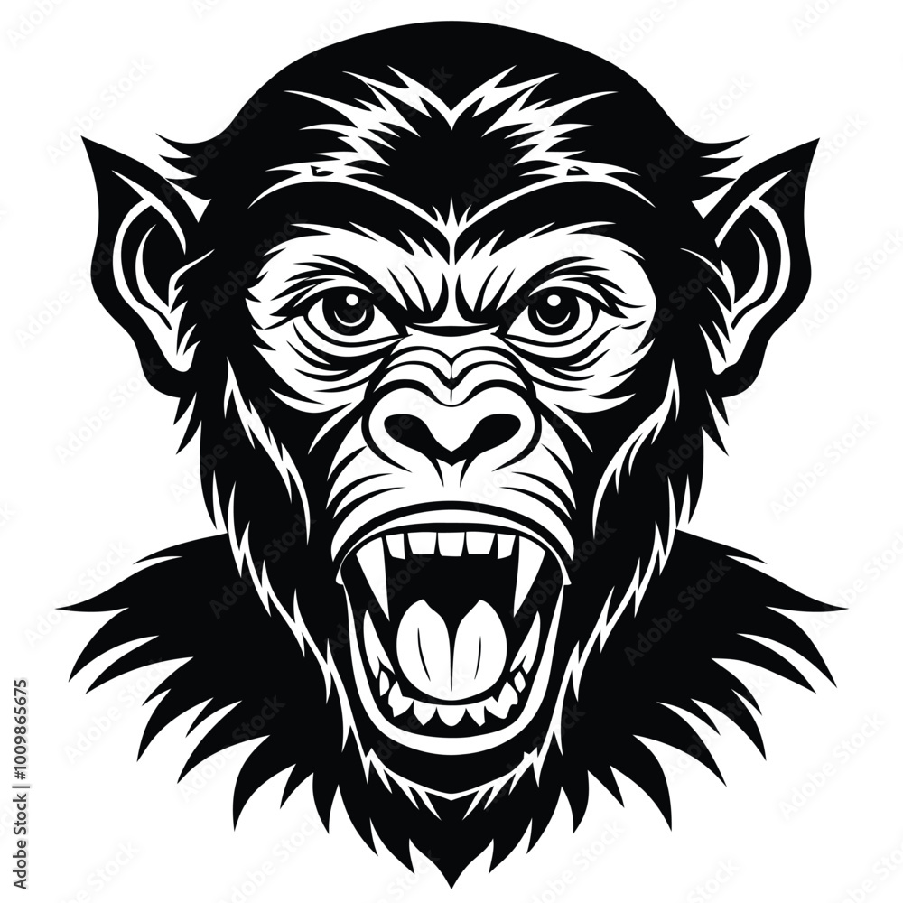 Animal Ape Cutter Friendly Vector Illustration, Cartoons, Clipart, Line ...