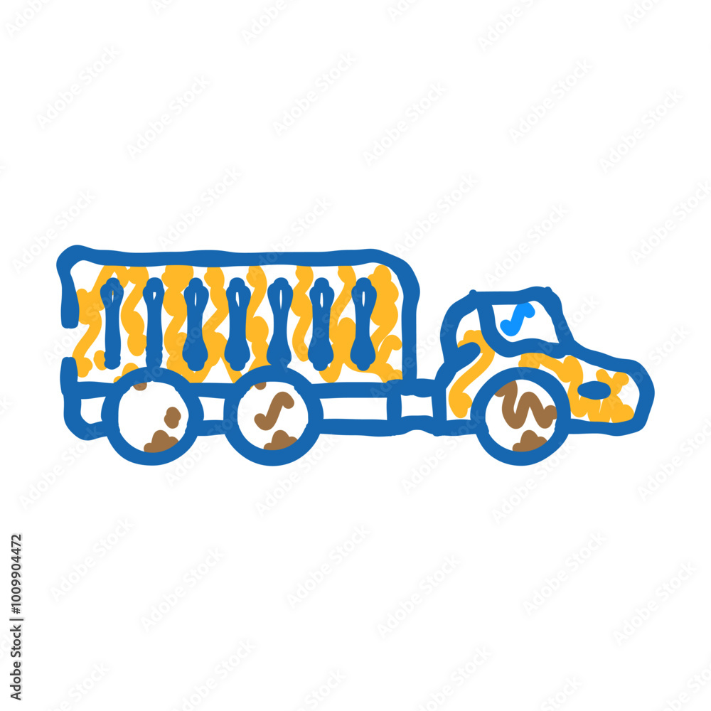 Vector de Stock articulated hauler construction vehicle doodle icon ...