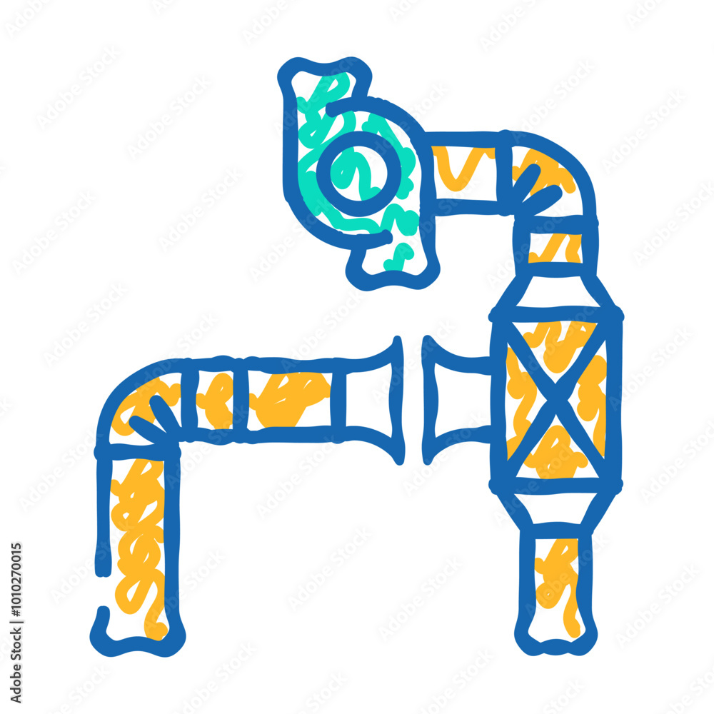 exhaust system ventilation doodle icon sketch vector. exhaust system ...