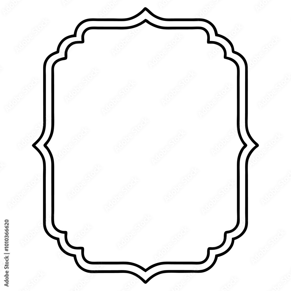 frame border vertical template outline coloring book page line art ...