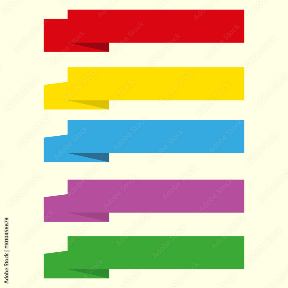 Colorful ribbon label templates for creative designs, packaging, and ...