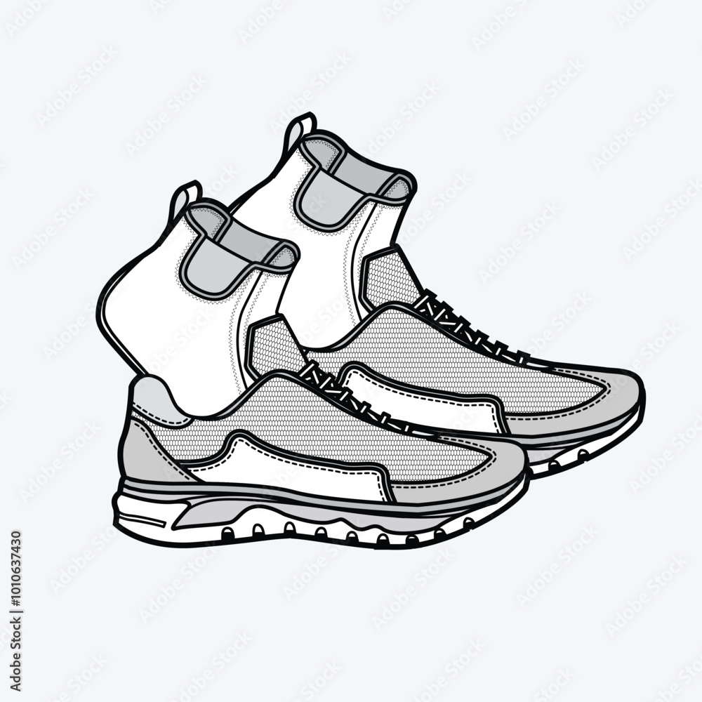 sneakers vector design technical drawing by adobe illustrator Stock ...