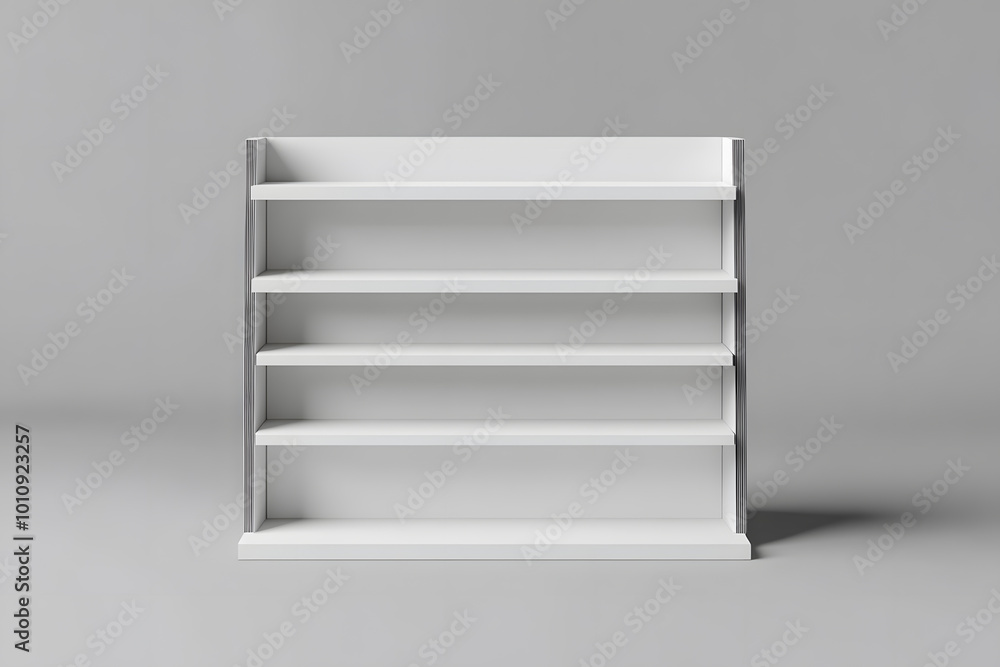 3d White Empty Product Display For Supermarket With Shelves mock up ...