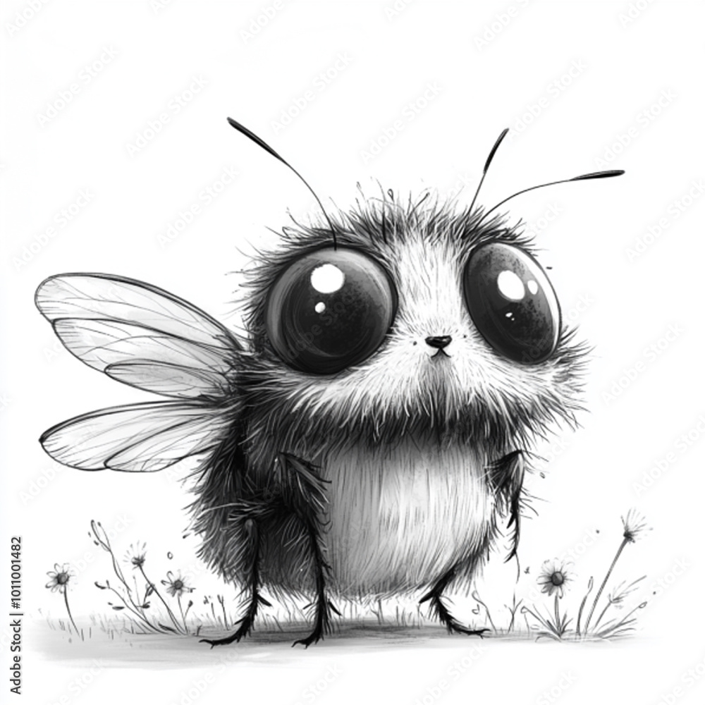 Stock-Illustration „drawn illustration cute doodle fly with big eyes ...
