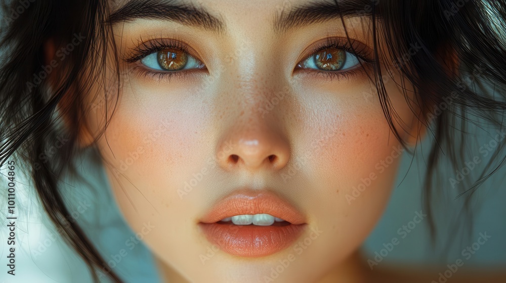 stunning closeup portrait of a beautiful asian woman showcasing her ...
