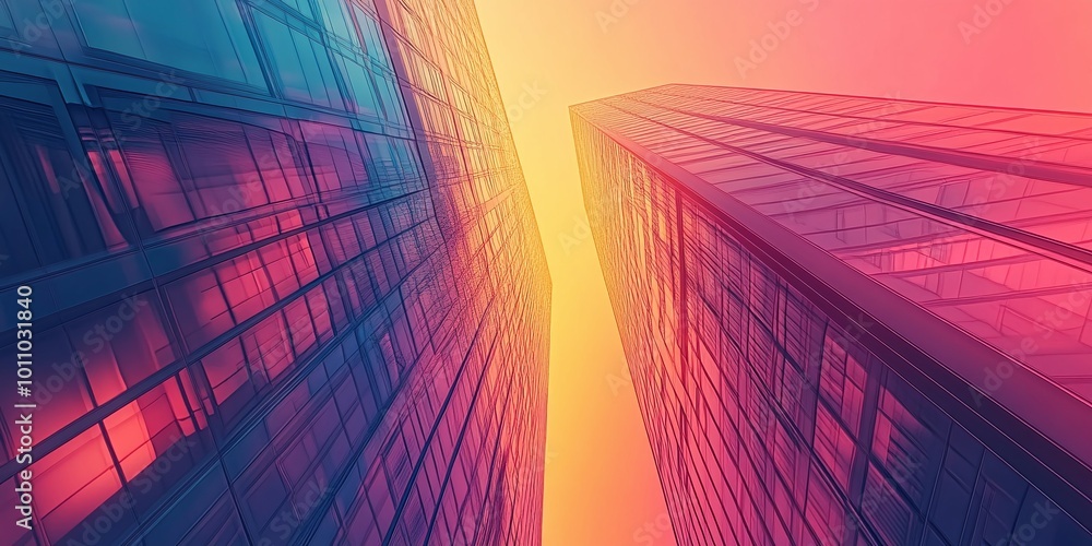 abstract building structure with geometric shapes and urban design ...