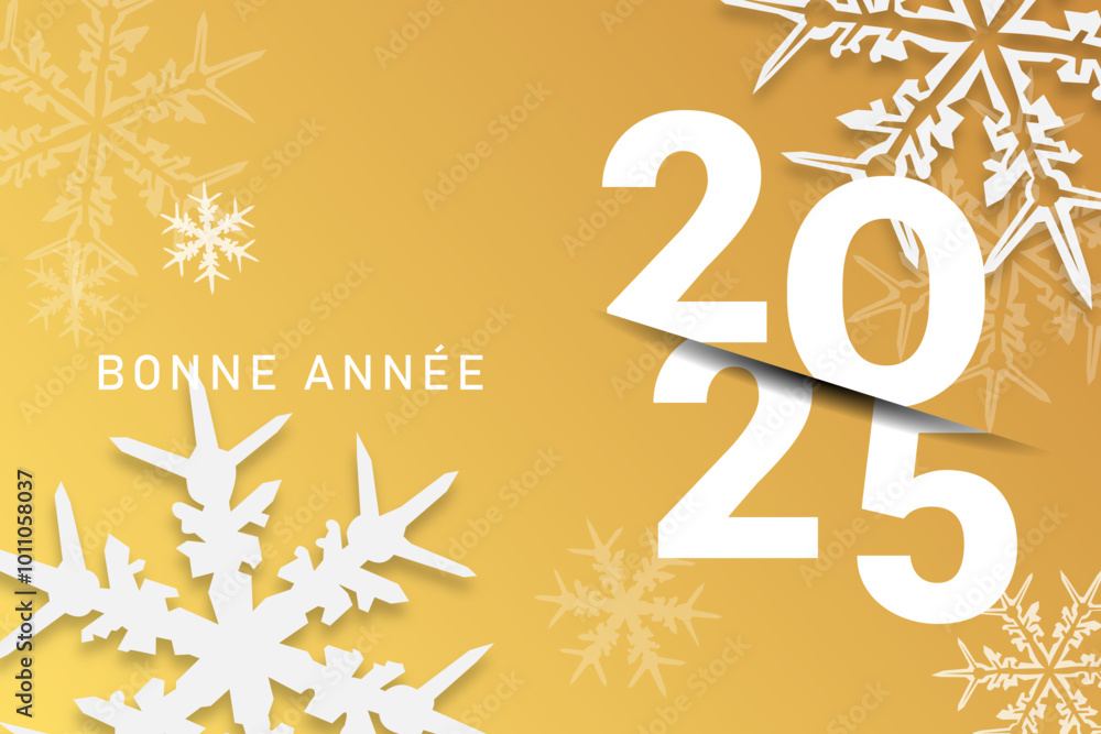 Bonne année - meilleurs vœux 2025 - vecteur pour affiche, bannière, salutation et célébration du ...